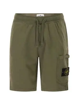 Stone Island Organic Cotton Fleece Bermuda Shorts - Green