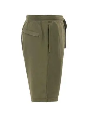Stone Island Organic Cotton Fleece Bermuda Shorts - Green