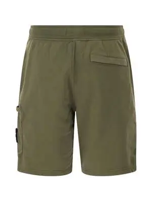 Stone Island Organic Cotton Fleece Bermuda Shorts - Green