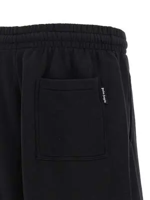 Palm Angels Logo Print Cotton Bermuda Shorts