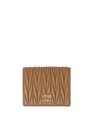 Miu Miu Small Matelassé Nappa Leather Wallet With Snap Closure - Multicolor