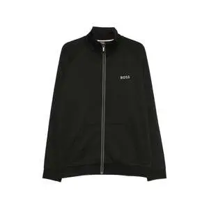 BOSS Cotton Zip-up Sweatshirt With High Neck And Logo Detail