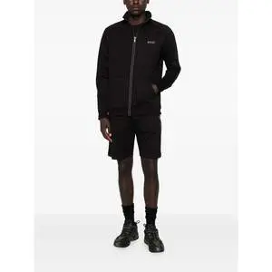 BOSS Cotton Zip-up Sweatshirt With High Neck And Logo Detail