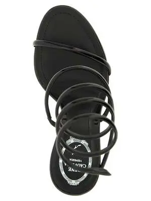 Rene Caovilla Cleo Metallic Ankle Wrap Stiletto Sandals