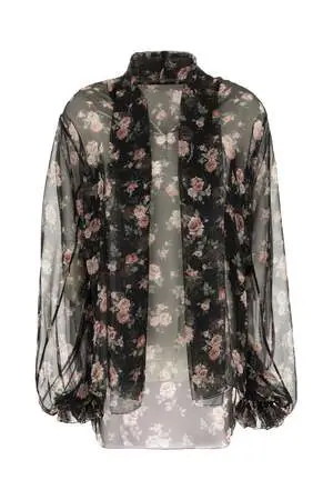 Dolce & Gabbana Floral Print Sheer Blouse - Multicolor