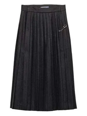 Prada Wool Midi Skirt - Multicolor