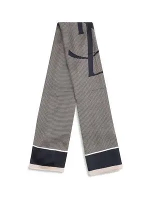 Saint Laurent Cassandre Striped Stole - Blue