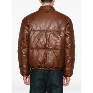 Prada Leather Jacket With Braided Trim