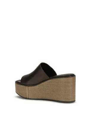 Brunello Cucinelli Leather Wedge Sandals