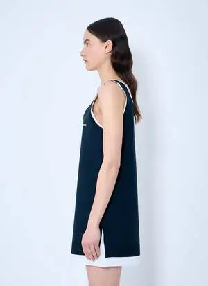 Miu Miu Knit And Poplin Mini Dress