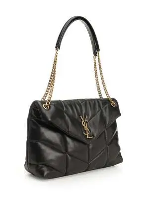 Saint Laurent Loulou Puffer Medium Bag - Black