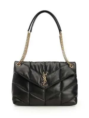 Saint Laurent Loulou Puffer Medium Bag - Black