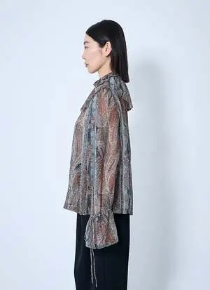 Saint Laurent Paisley Silk Georgette Blouse