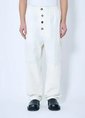 Bottega Veneta Light Cotton Twill Pants - White