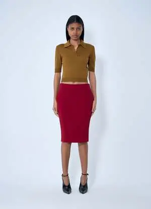 Saint Laurent High-waisted Pencil Skirt In Smooth Weave - Multicolor