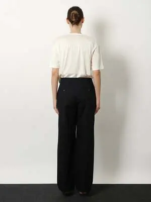 TOTEME Relaxed Cotton Wide-leg Trousers - Black