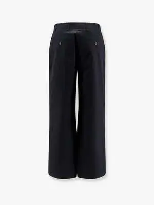 TOTEME Relaxed Cotton Wide-leg Trousers - Black