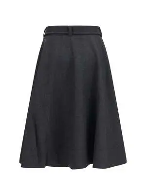 GANNI Wool Wrap Skirt With Belted Detail