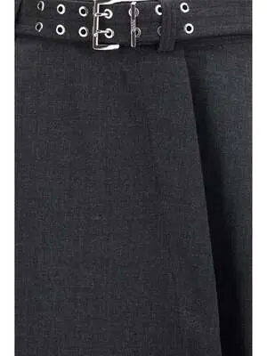 GANNI Wool Wrap Skirt With Belted Detail