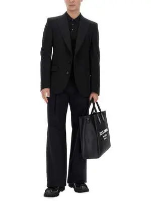 Dolce & Gabbana Large Shopping Bag With Logo - Black