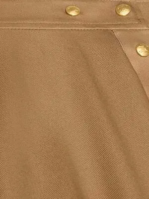 Celine High-waisted Cotton Mini Skirt With Triomphe Button Closure