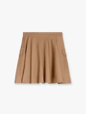 Celine High-waisted Cotton Mini Skirt With Triomphe Button Closure - Multicolor