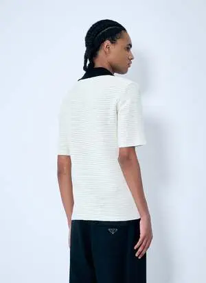 JIL SANDER Open-knit Polo Shirt