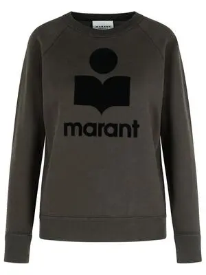 Isabel Marant Étoile Millyny" Cotton Blend Sweatshirt With Contrast Logo - Black