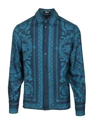Versace Baroque Print Shirt - Blue