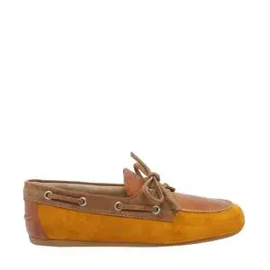 Miu Miu Miu Miu Suede Wrapped Loafing Moccasins Brown