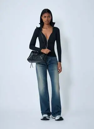 Balenciaga Bra Cup Zip-up Jacket With Ruched Front