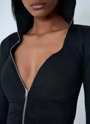 Balenciaga Bra Cup Zip-up Jacket With Ruched Front