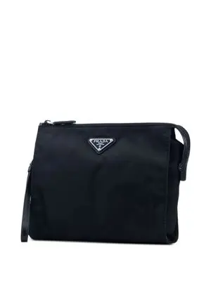 Prada Re-nylon And Saffiano Leather Necessaire - Black
