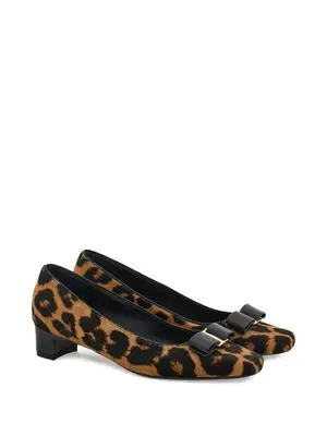FERRAGAMO Horsehair Printed Pirri Pony Décollet - Black