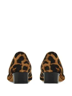 FERRAGAMO Horsehair Printed Pirri Pony Décollet - Black