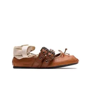 Miu Miu Nappa And Calf Leather Ballet Flats - Multicolor
