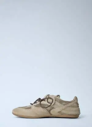 Miu Miu Rope And Suede Lace-up Sneakers - Cream
