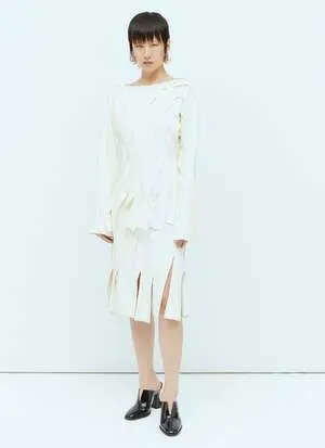Bottega Veneta Technical Blend Panel Top With Fringe Hem