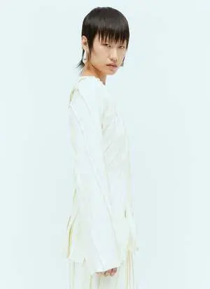 Bottega Veneta Technical Blend Panel Top With Fringe Hem