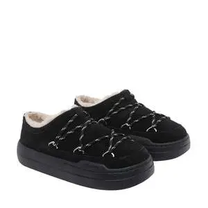 Moon Boot Suede Slip-on Slippers - Black