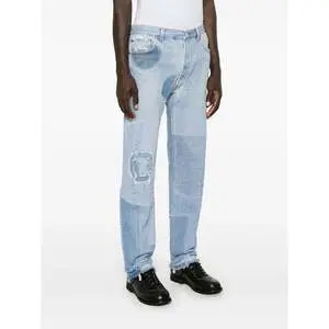 GALLERY DEPT. Indigo Cotton Patchwork Jeans