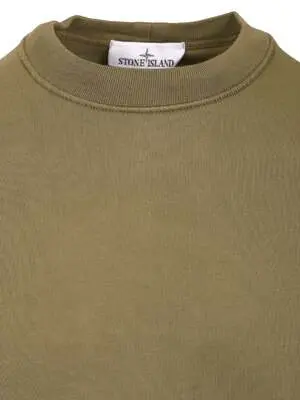 Stone Island Organic Cotton Crewneck Sweatshirt With Logo Patch