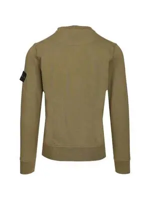Stone Island Organic Cotton Crewneck Sweatshirt With Logo Patch