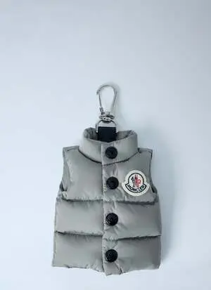 Moncler Quilted Puffer Vest Keyring - Gray