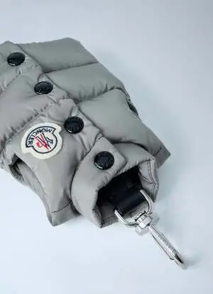 Moncler Quilted Puffer Vest Keyring - Gray