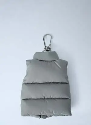 Moncler Quilted Puffer Vest Keyring - Gray