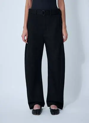 LEMAIRE Twisted Crotch Seam Cotton Pants - Black