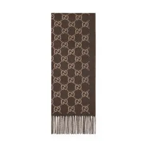 Gucci Gg Cashmere Scarf - Brown