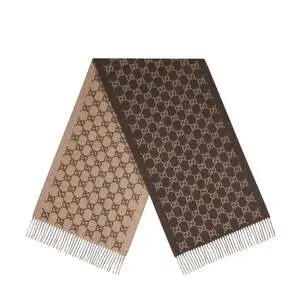 Gucci Gg Cashmere Scarf - Brown