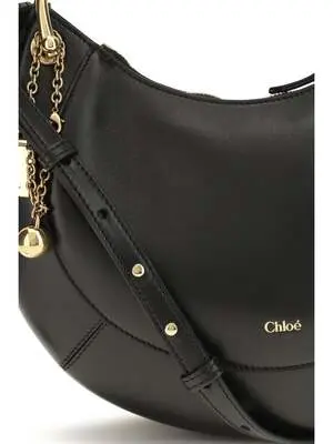 Chloé Marcie Shoulder Bag In Calfskin - Black